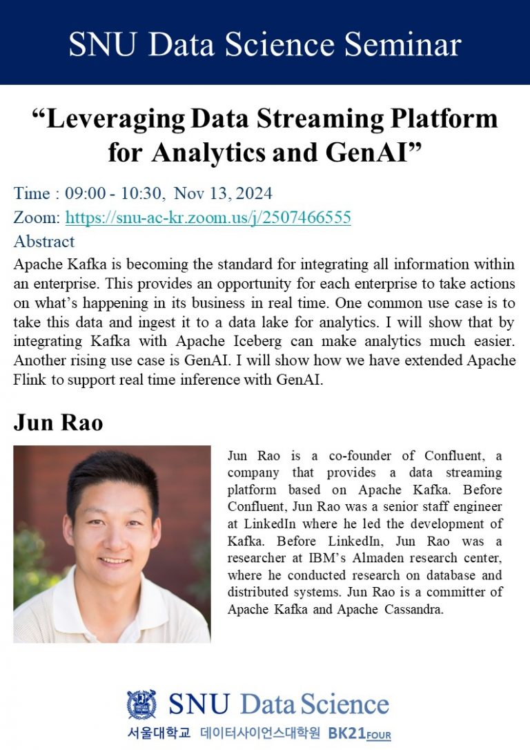Confluent Jun Rao 박사, Leveraging Data Streaming Platform for Analytics ...
